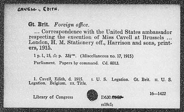 CAVELL., EDITH - London Metropolitan University - TUC Library ...