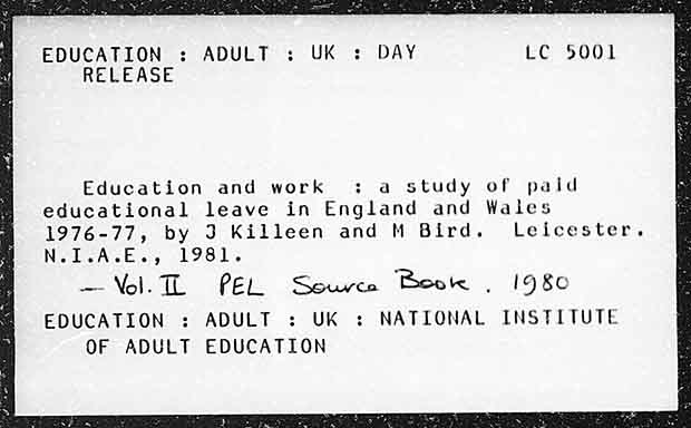 EDUCATION : ADULT : U. K. : DAY RELEASE - London Metropolitan ...