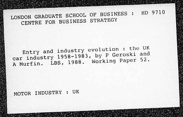 LONDON GRADUATE SCHOOL OF BUSINESS : CENTRE FOR BUSINESS STRATEGY ...