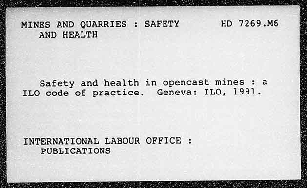 MINES AND QUARRIES: SAFETY AND HEALTH - London Metropolitan University ...