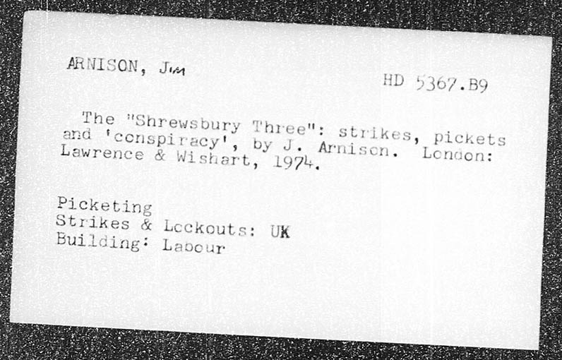 ARNISON, JIM - London Metropolitan University - TUC Library Collections ...