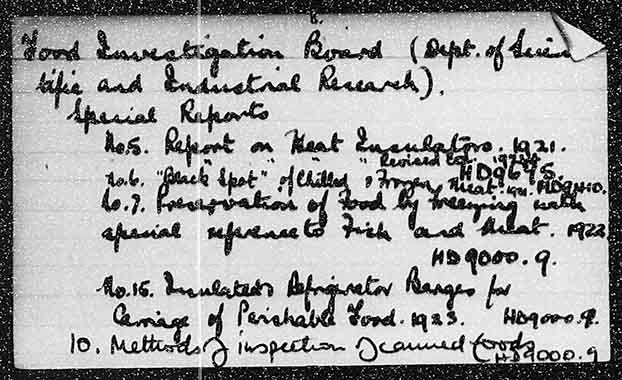 Food Investigation Board (Dept of #ILLEGIBLE and Industrial Research ...