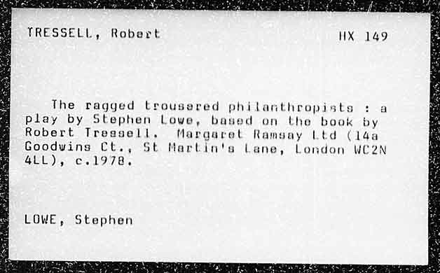 TRESSELL, Robart - London Metropolitan University - TUC Library ...